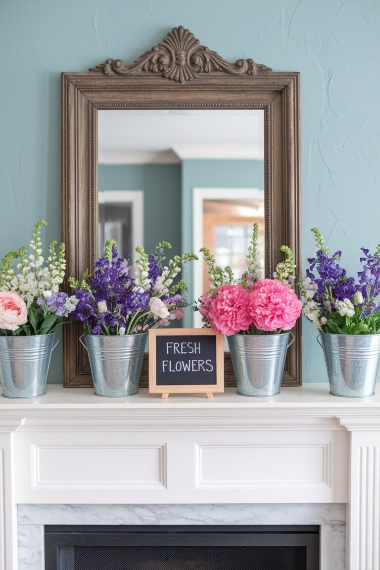 33 Fresh and Inspiring Spring Mantel Decor Ideas