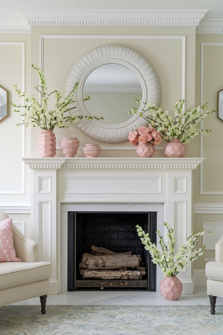 33 Fresh and Inspiring Spring Mantel Decor Ideas